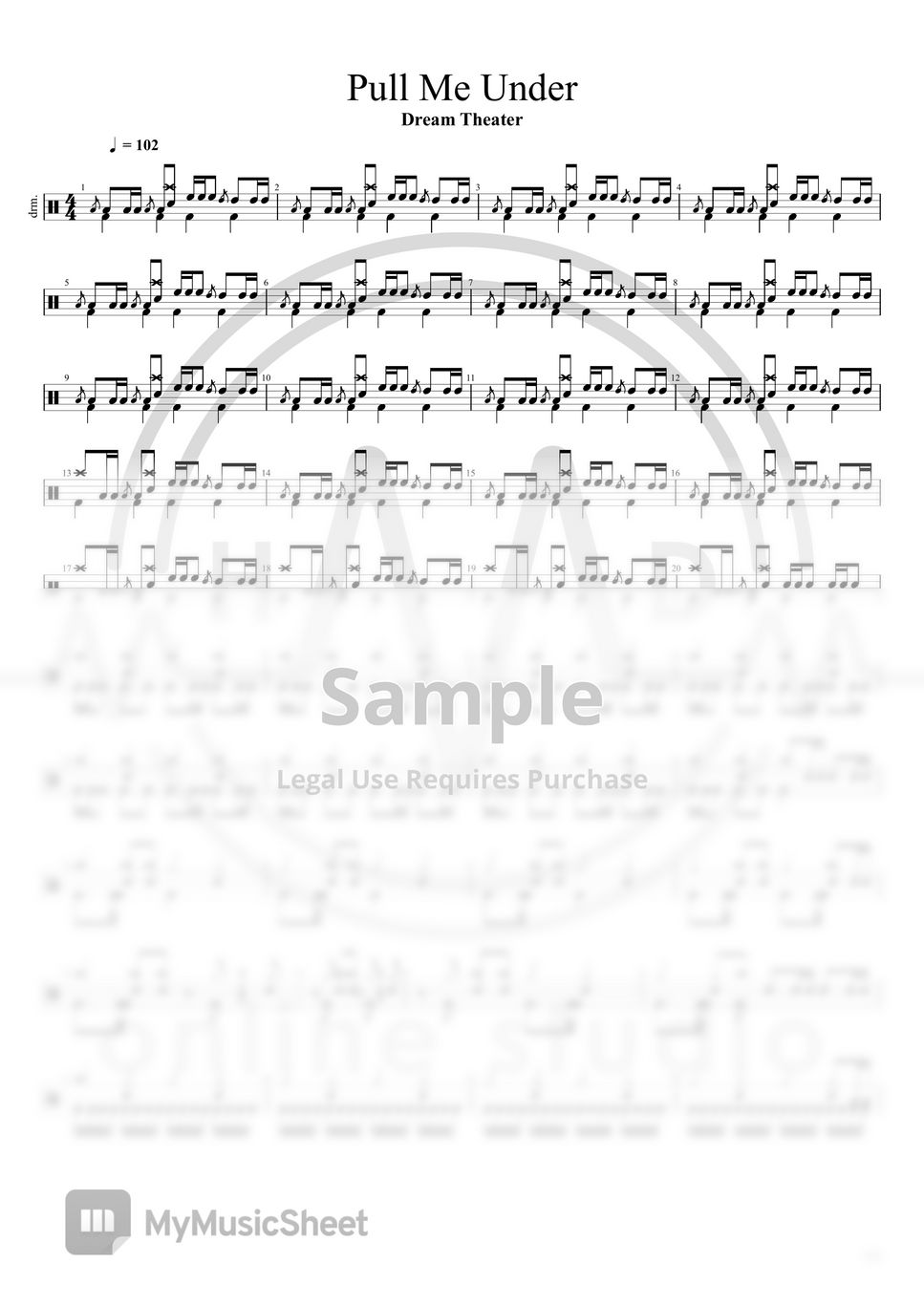 Dream Theater - Pull Me Under 악보 by HMD online studio