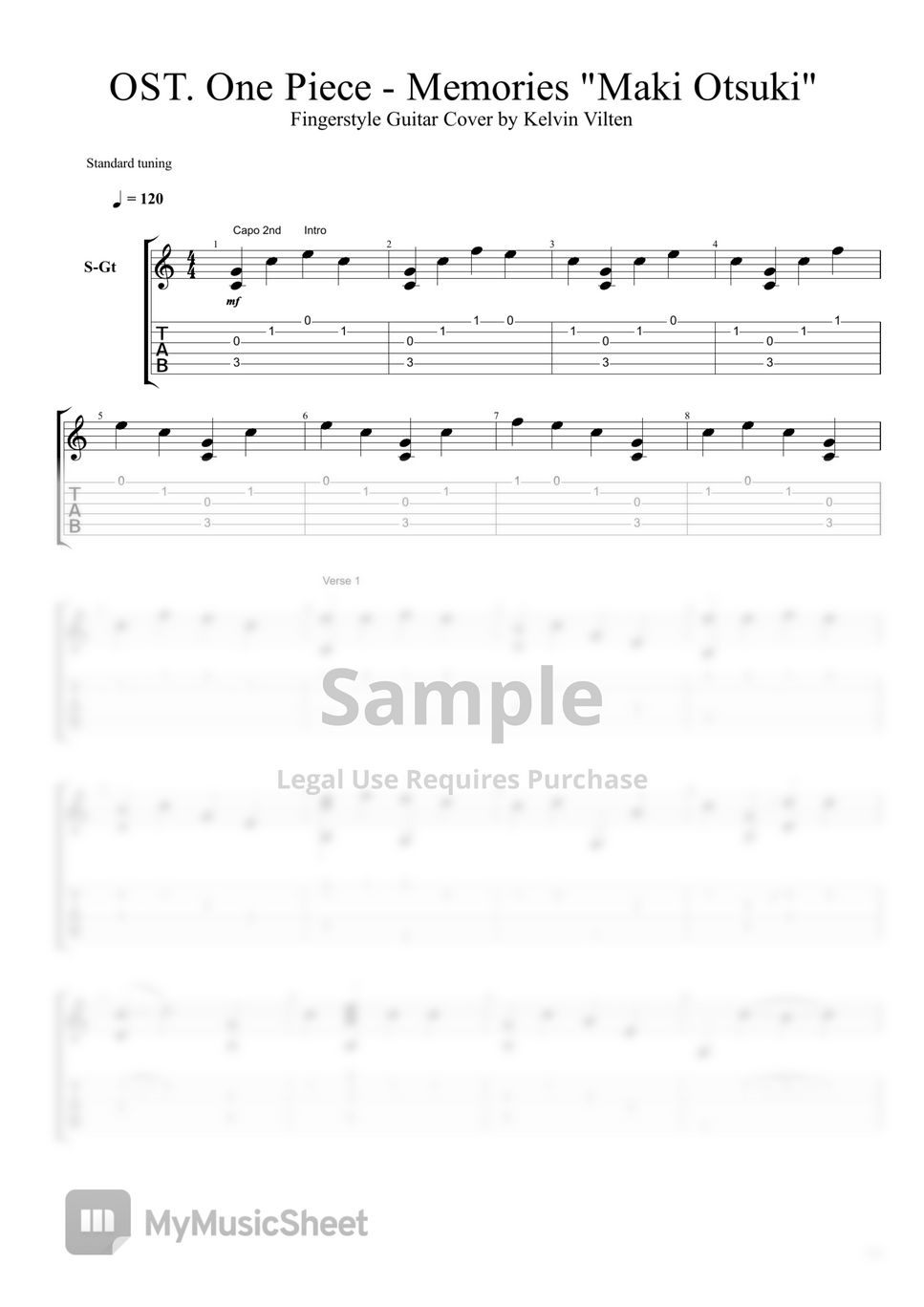 Maki Otsuki - Memories (OST. One Piece) 악보 by Kelvin Vilten