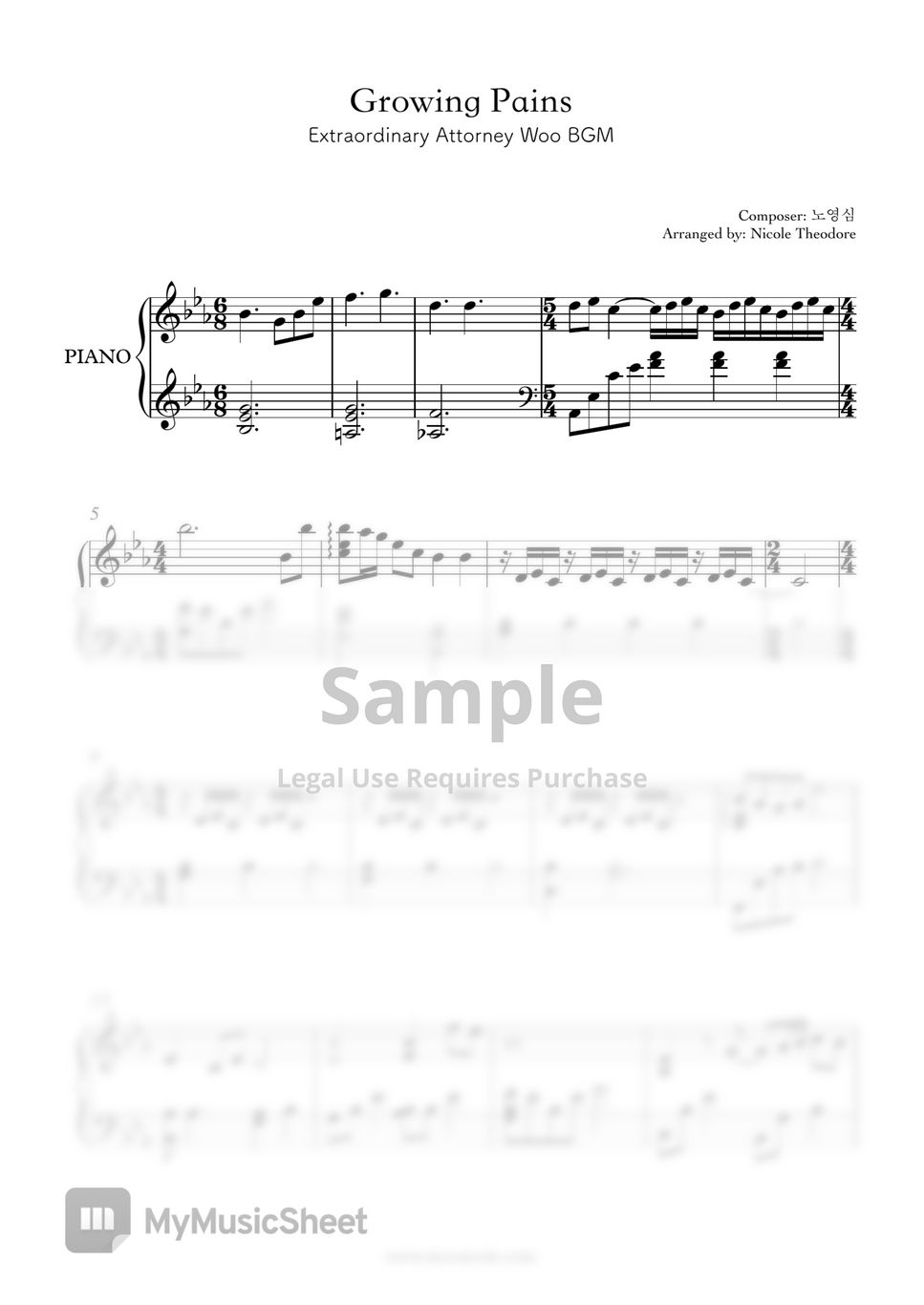 Extraordinary Attorney Woo - Growing Pains Sheet Music by Nicole Theodore