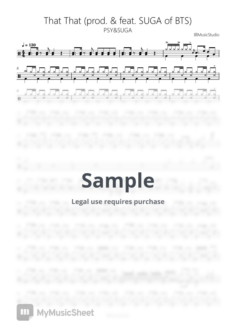 PSY&SUGA - That That Sheet Music by 娟姐