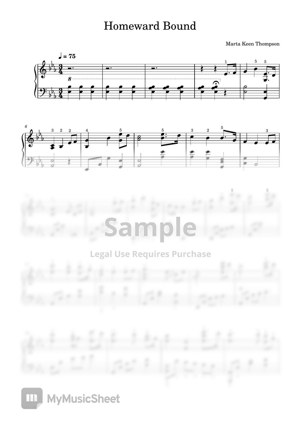 Homeward Bound (Piano Solo) Sheet Music by SangHeart Play