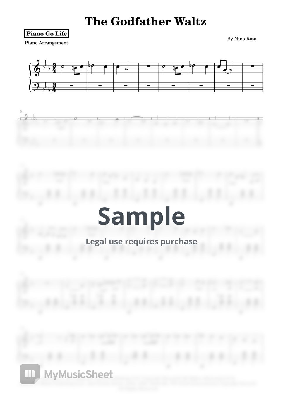 Nino Rota - The Godfather Waltz Sheets by Piano Go Life