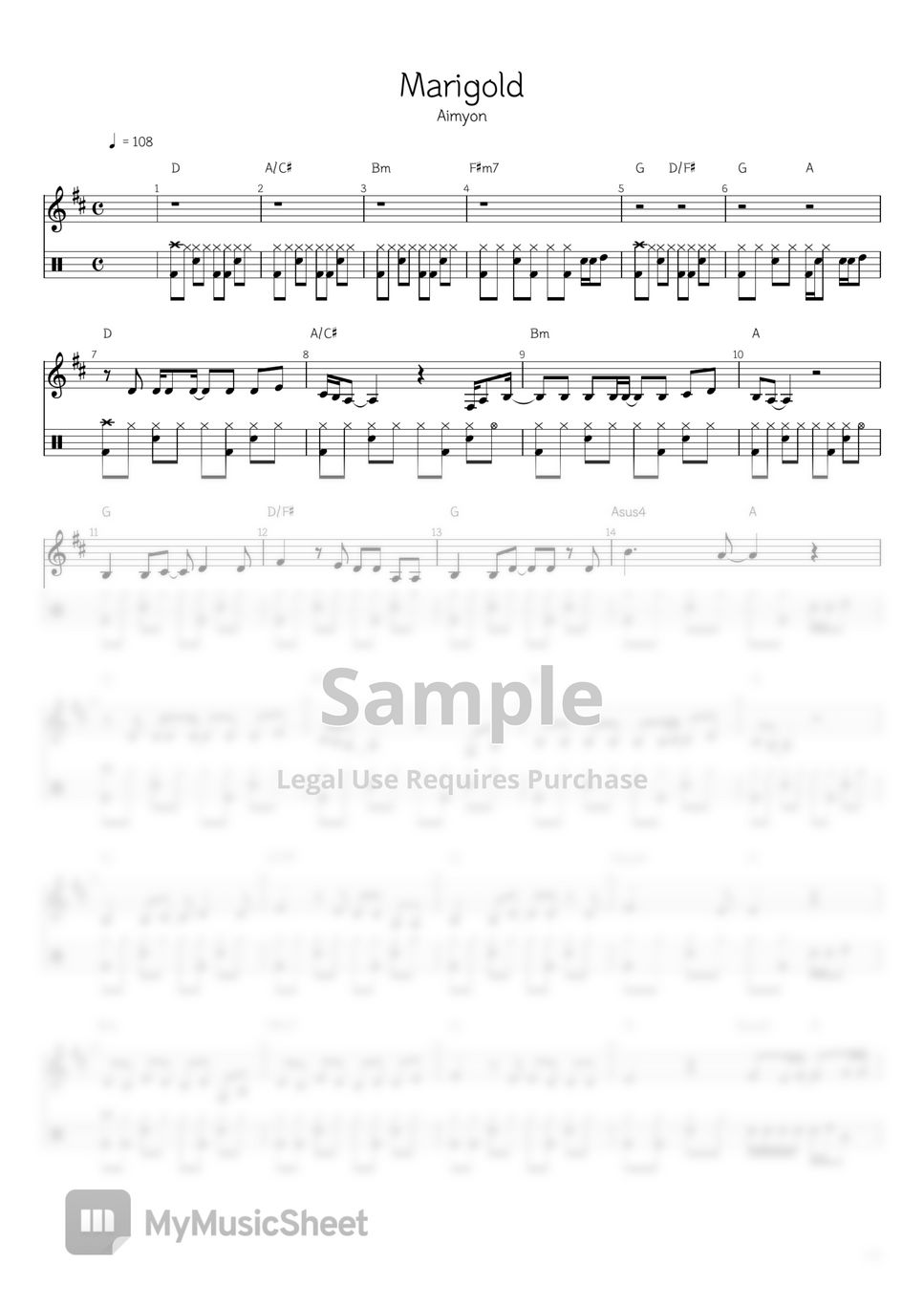 아이묭 - Marigold Sheet Music by 민가