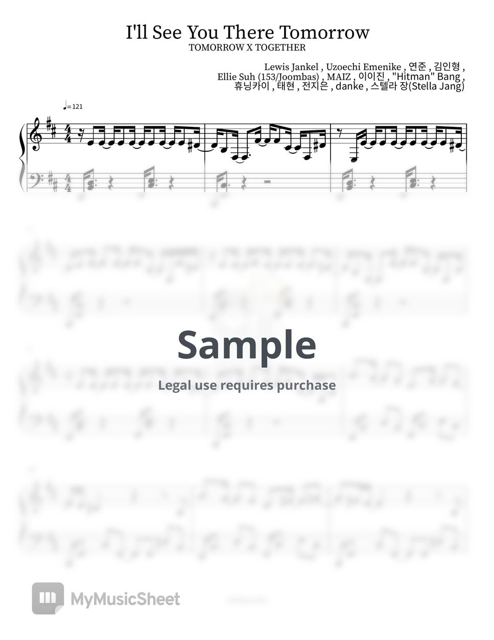 TXT(투모로우바이투게더) - I'll See You There Tomorrow(내일에서 기다릴게) Sheet Music by chihyun416