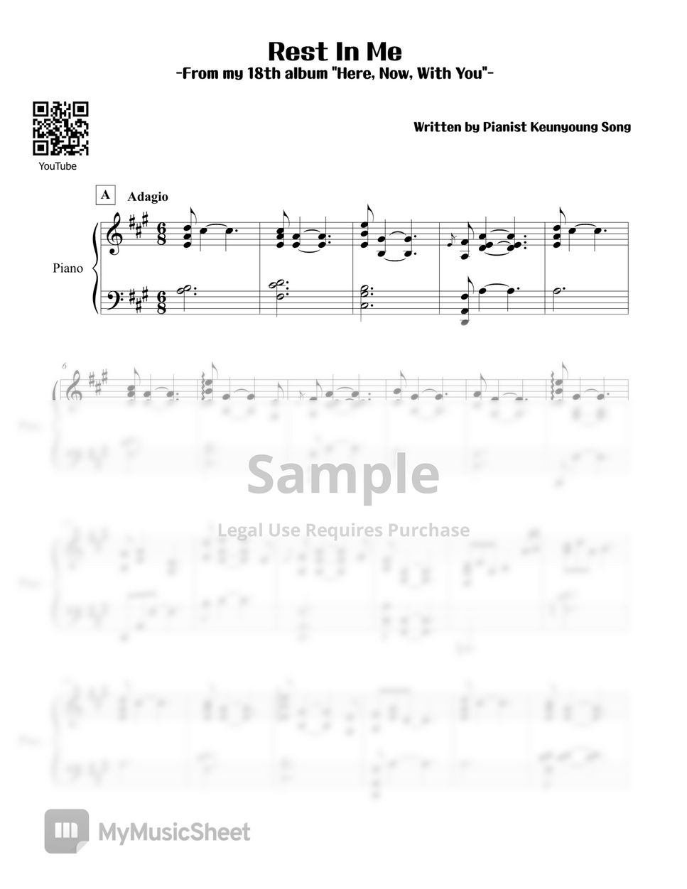 Keunyoung Song - Rest In Me (18th Album) Sheet Music by Keunyoung Song