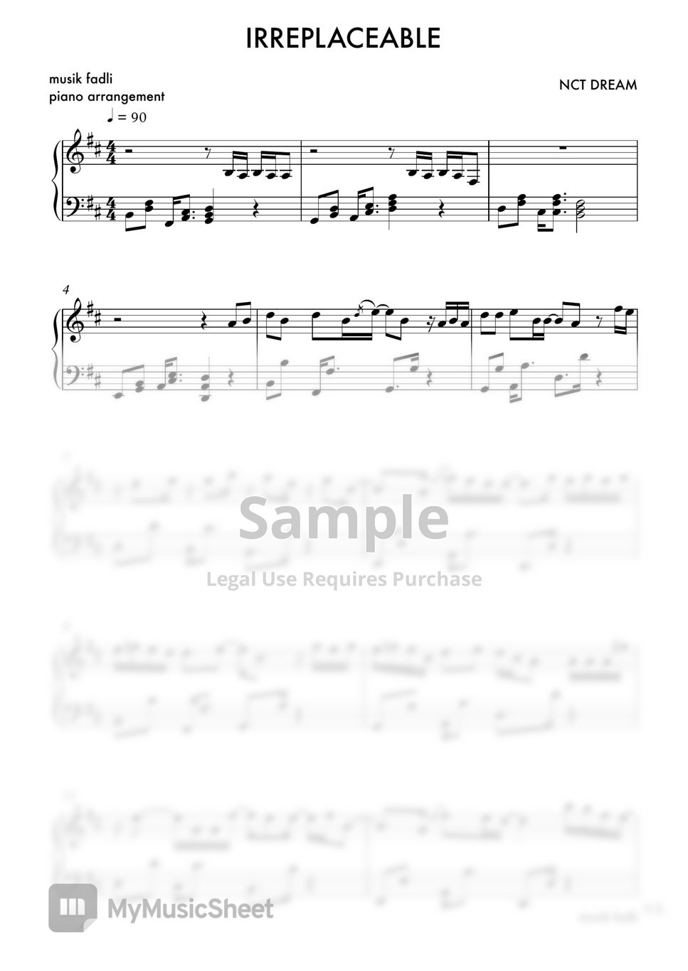NCT DREAM - Irreplaceable Sheet Music by musik fadli