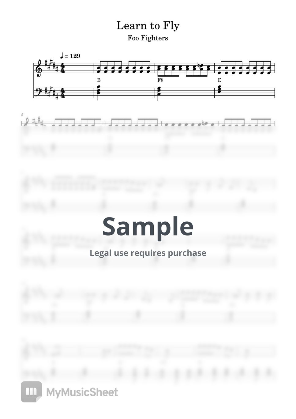 Foo Fighters - Learn to Fly Sheets by Will Adagio