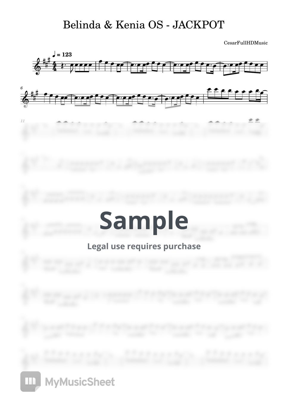 Belinda & Kenia OS - JACKPOT Violin Sheet Music PDF | mymusic5