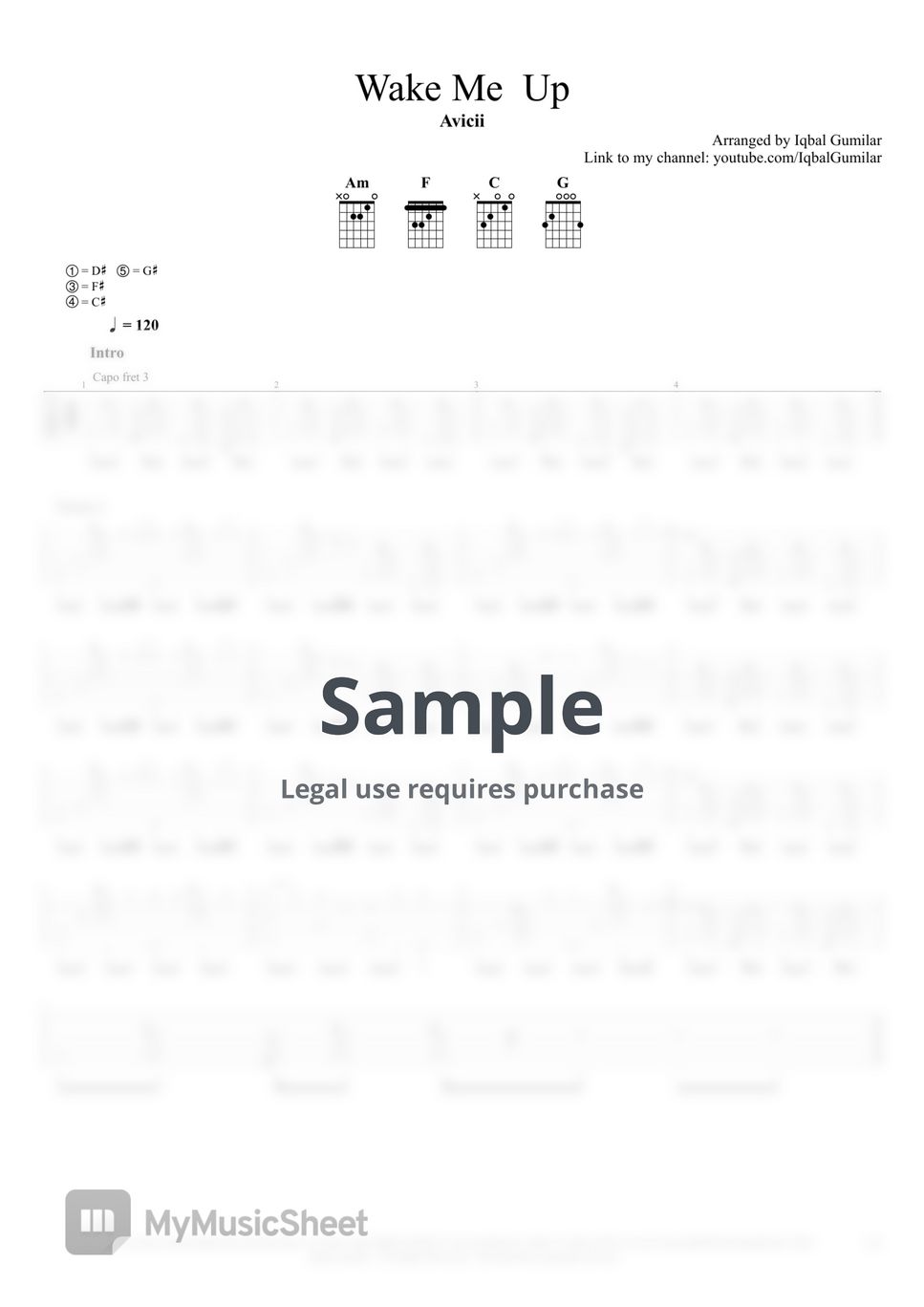 Avicii - Wake Me Up Sheets by Iqbal Gumilar