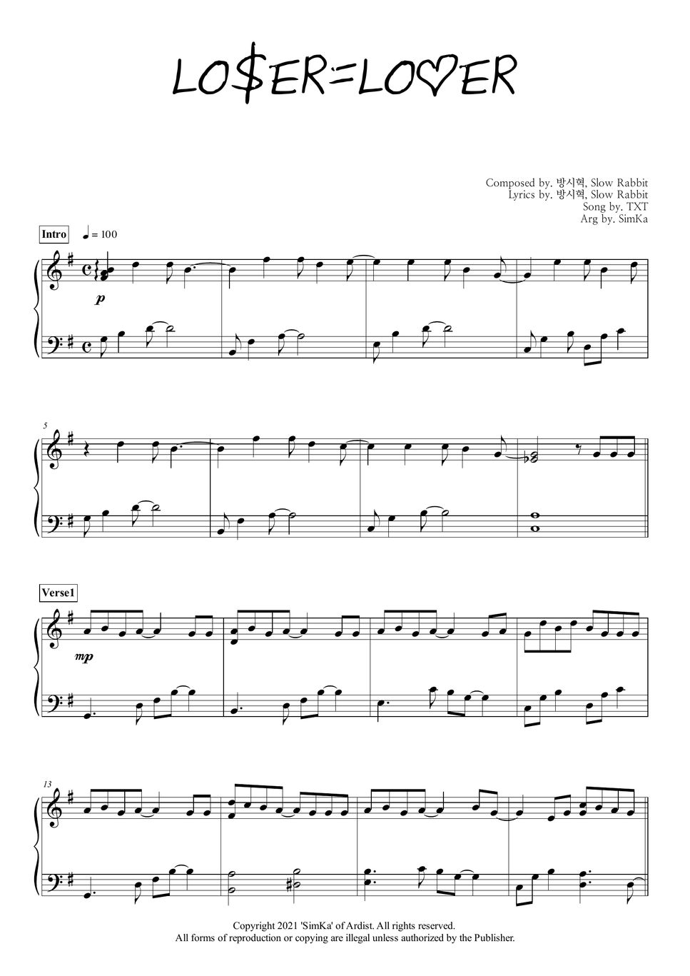 TXT(투모로우바이투게더) - Lo$er Lo♡er(Loser Lover) Blad by SIMKA