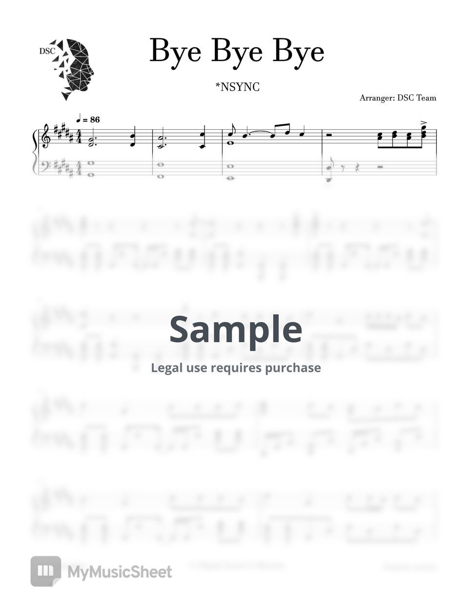 *NSYNC - Bye Bye Bye Sheet Music by Digital Scores Collection