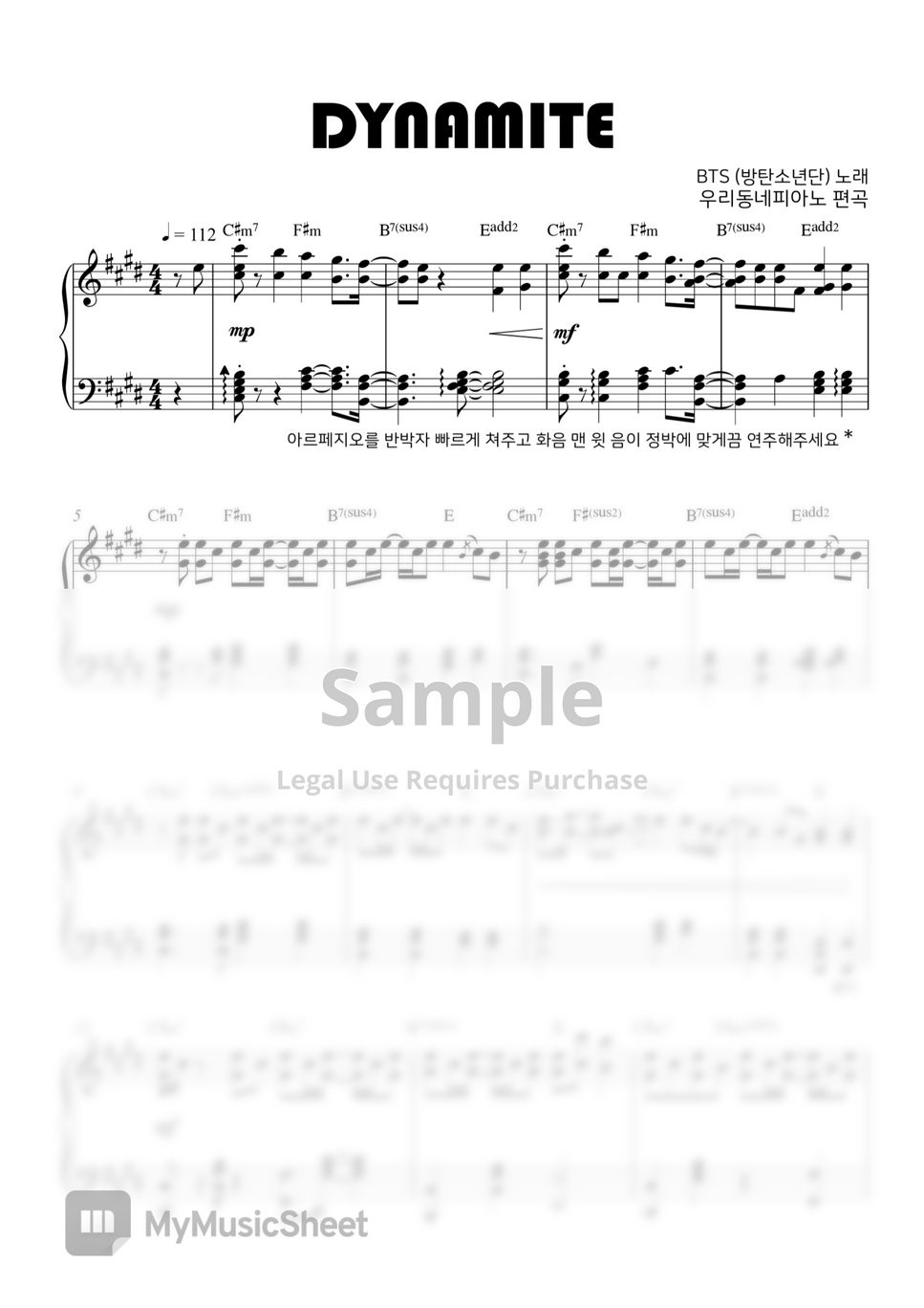 BTS(방탄소년단) - Dynamite Nota by WOODONGPI