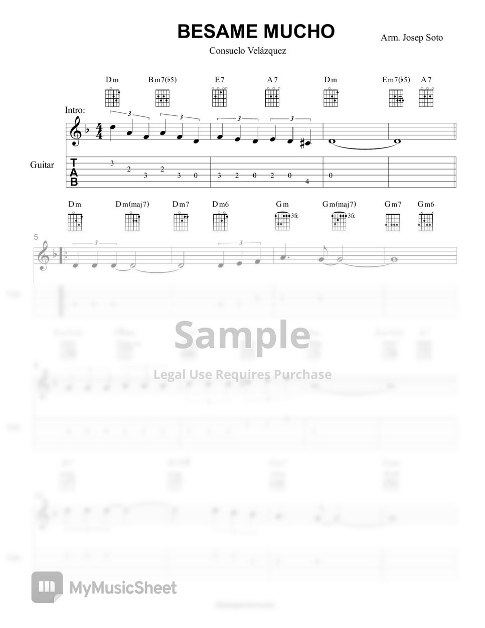 Besame mucho Partitura by Josep Soto
