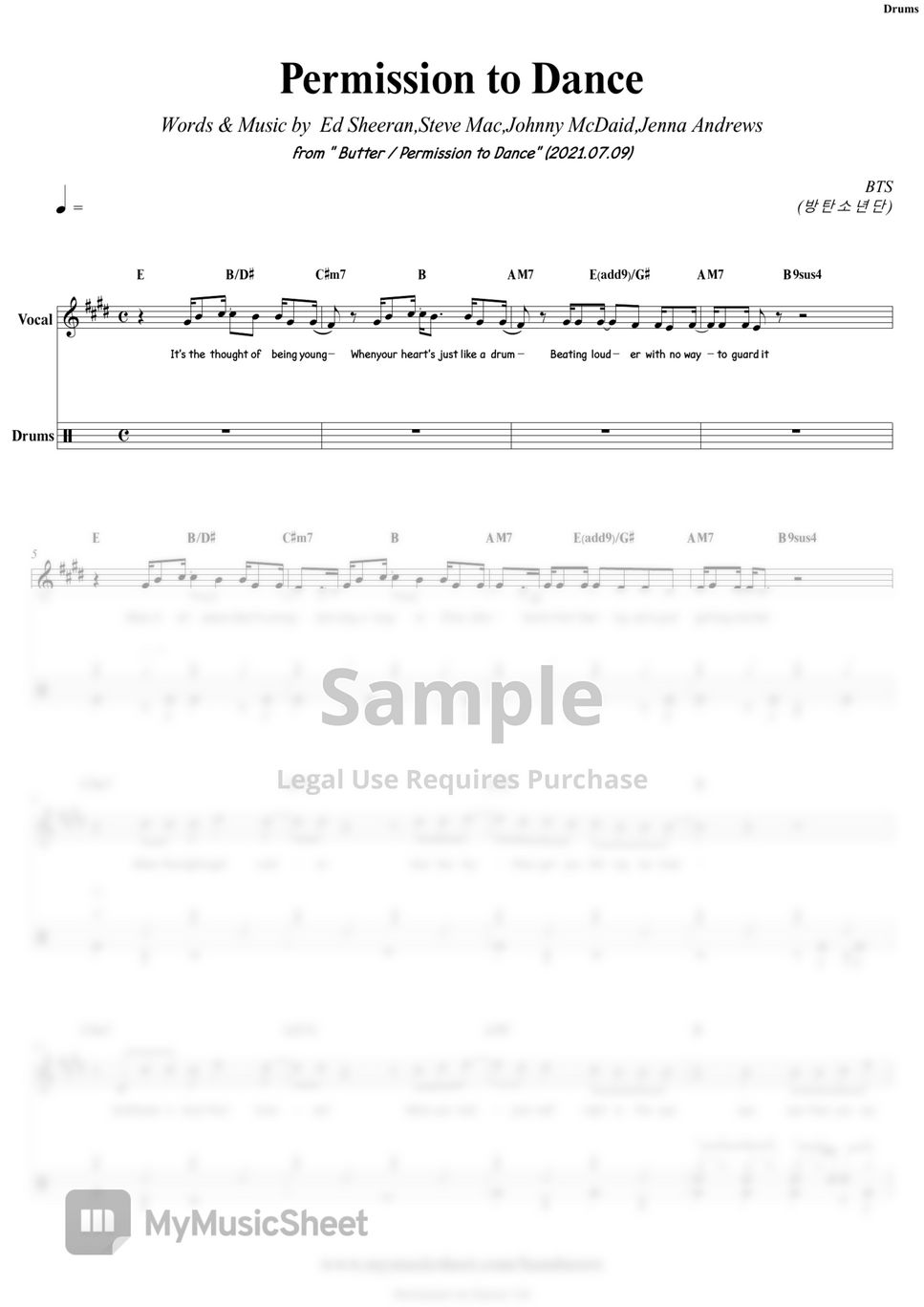 BTS - Permission to Dance | Drums Nuty