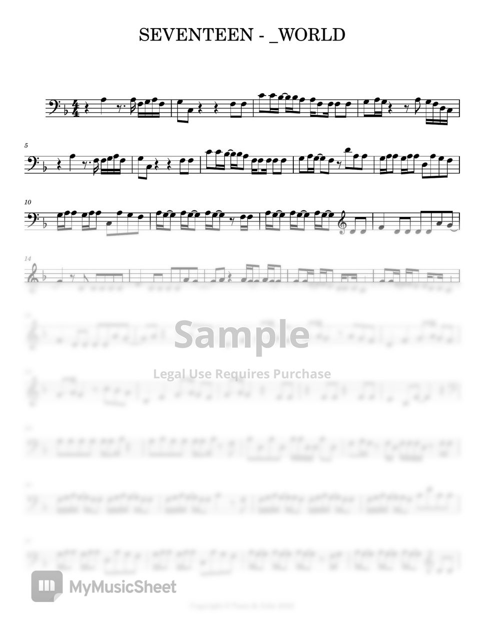 SEVENTEEN - _WORLD (Cello Part) 악보 by Tomo & Julie