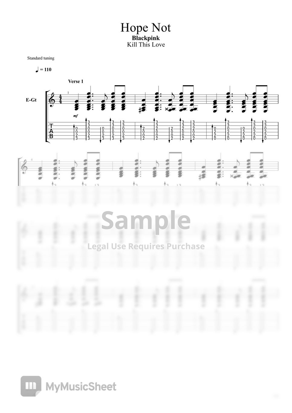 Blackpink - Hope Not Sheets