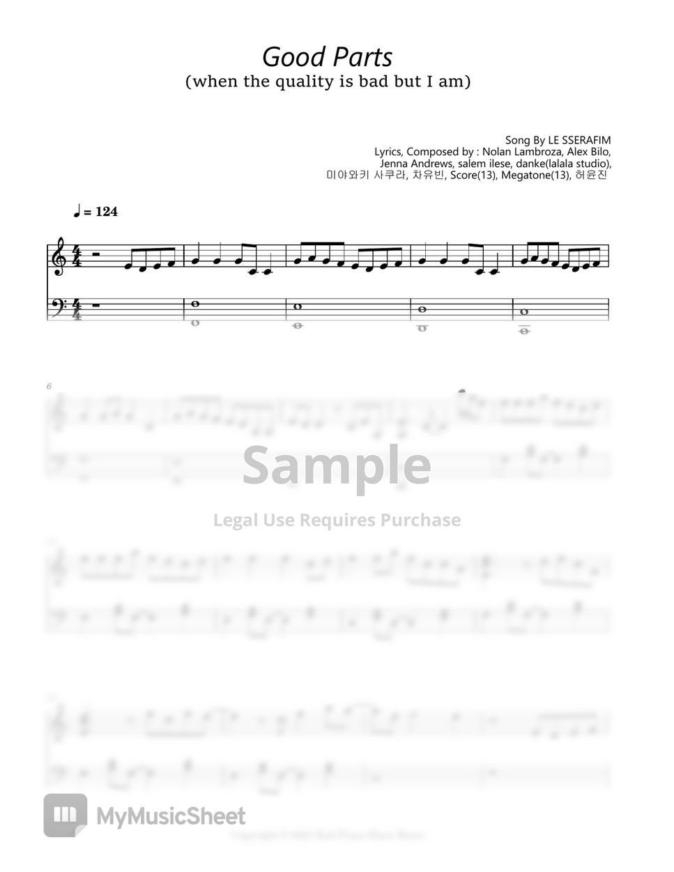 LE SSERAFIM(르세라핌) - Good Parts(when the quality is bad but I am) (Piano ...