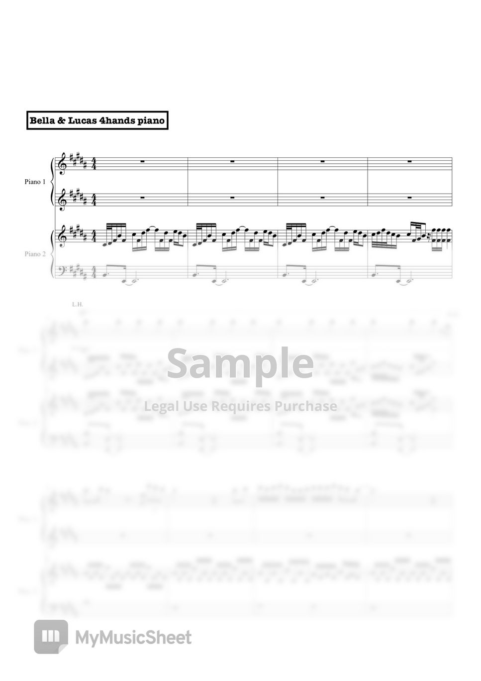 너의 이름은 - 전전전세 (4hands piano) Sheets by BELLA&LUCAS