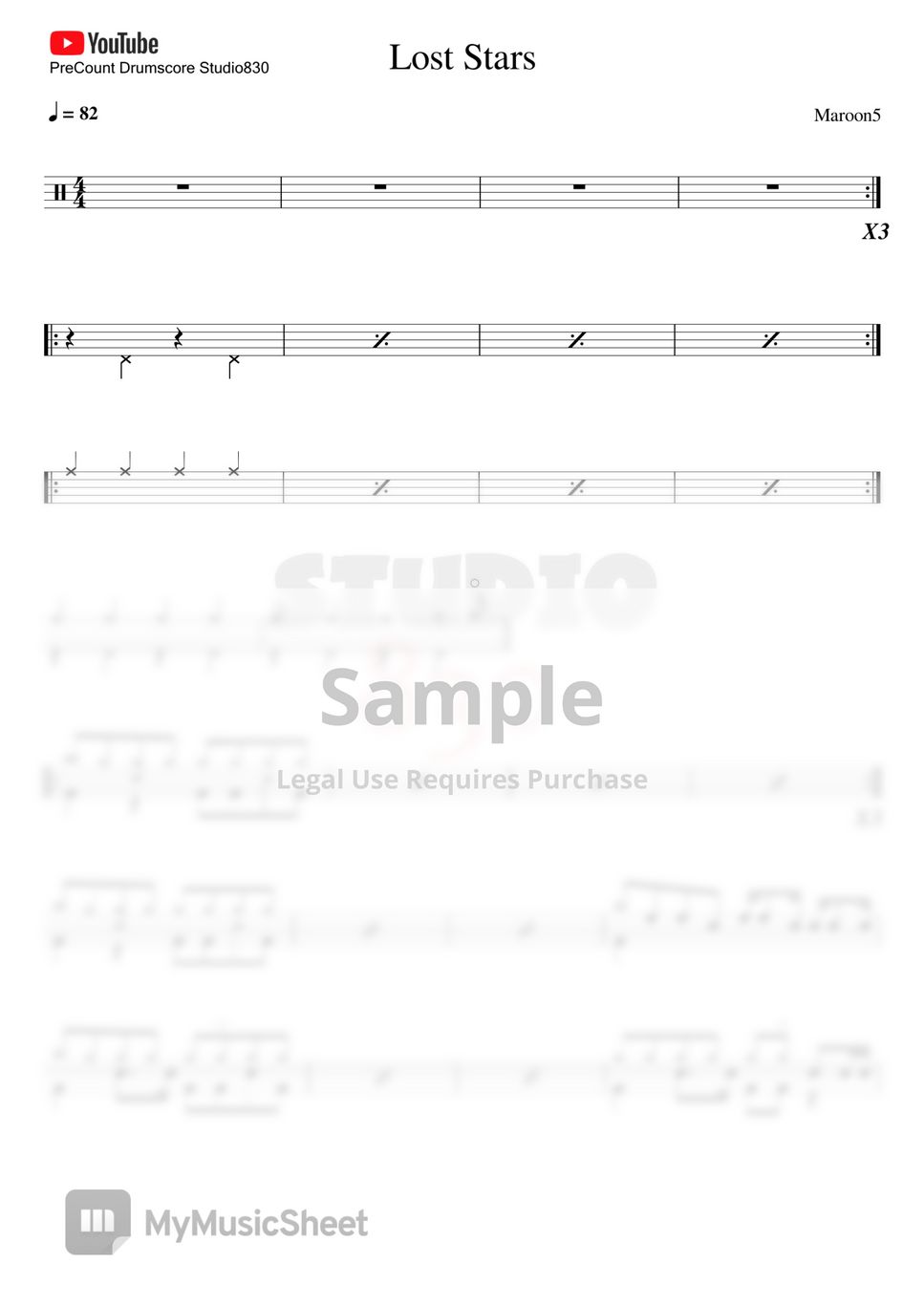 Maroon5 - Lost_Stars Sheet Music by Studio830
