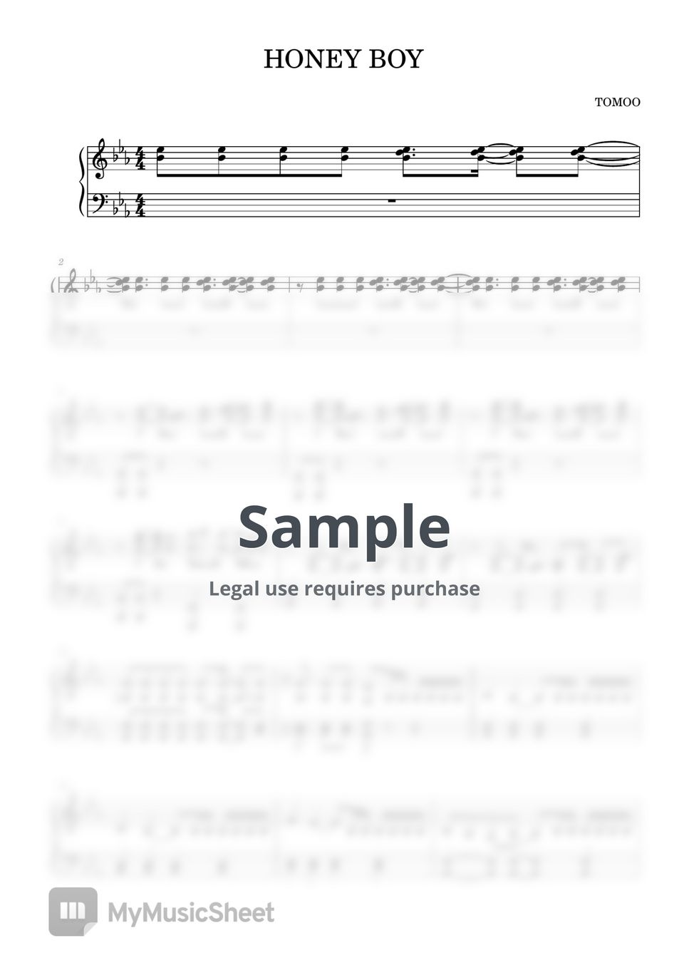 TOMOO - HONEY BOY Sheets by Mocchi