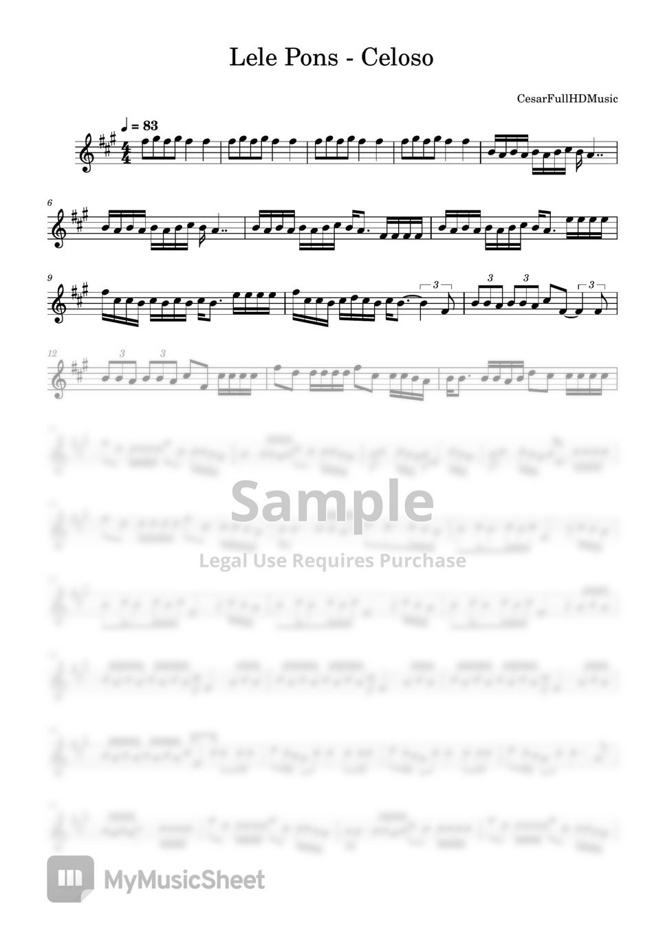 Lele Pons - Celoso Sheet Music