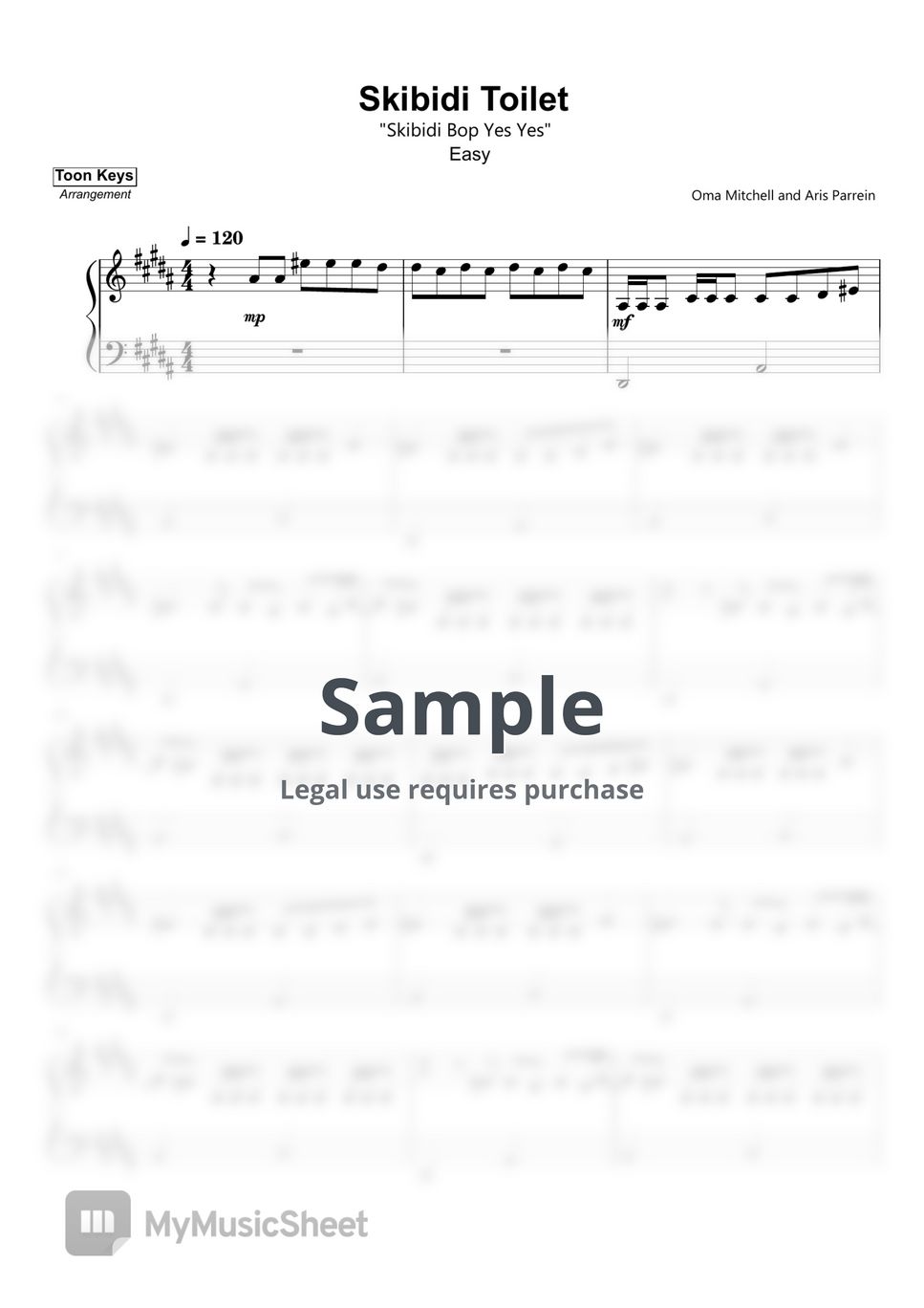 Skibid Toilet Sheets by Atlantic Notes