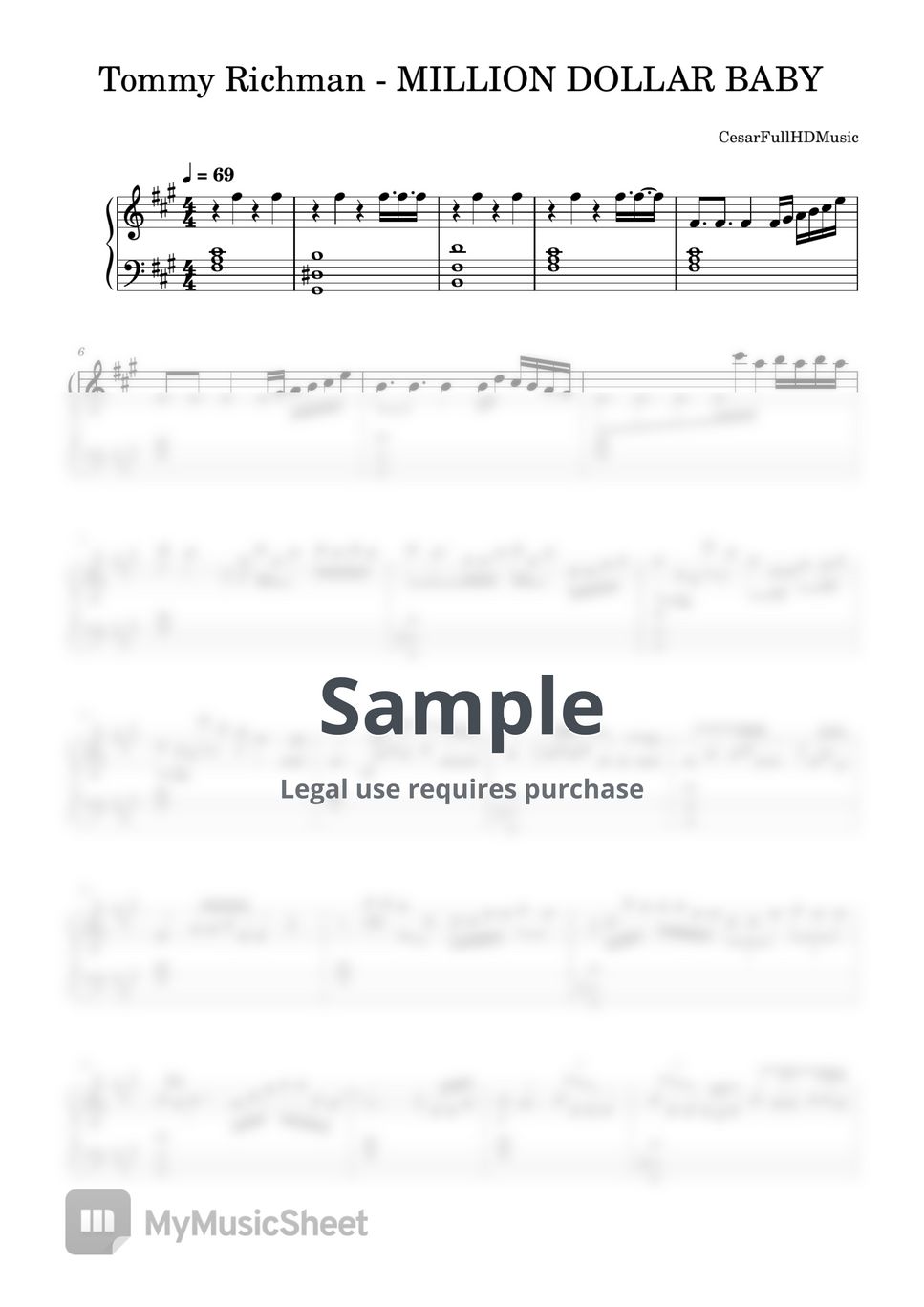 Tommy Richman - MILLION DOLLAR BABY Sheets