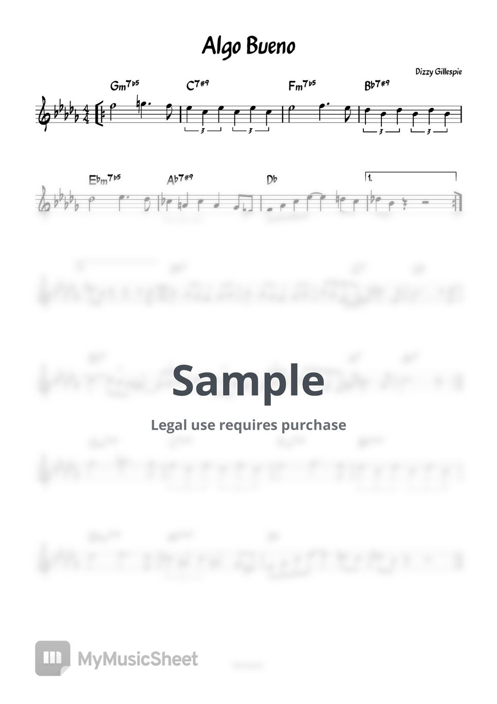 Dizzy Gillespie - Algo Bueno Sheets by Won, Jong Hwa