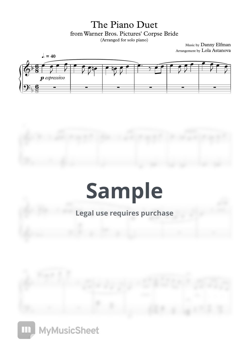 The Piano Duet from Warner Bros. Pictures' Corpse Bride Partition ...