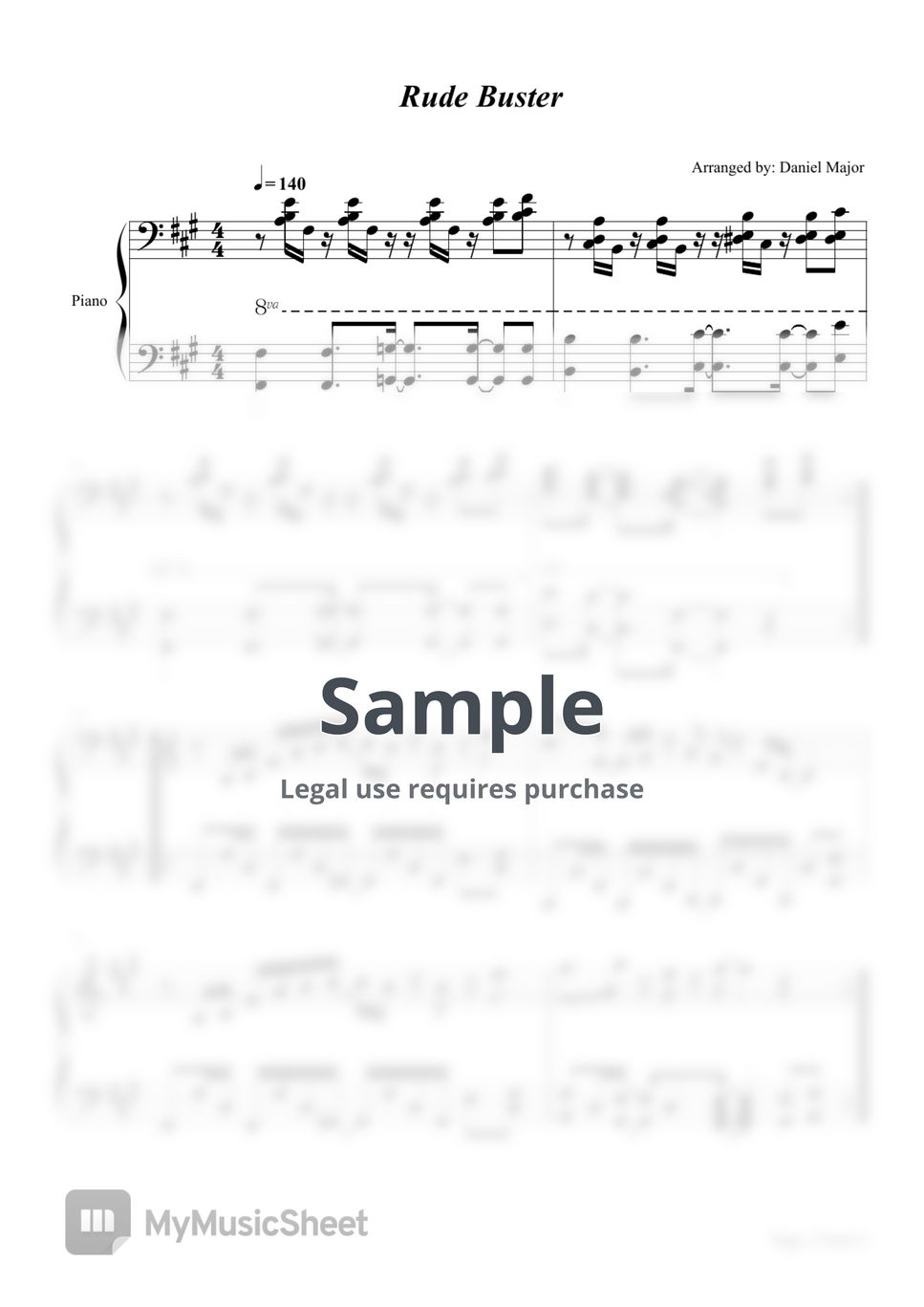 Toby Fox - Rude Buster (Deltarune) Sheet Music by dogemusic