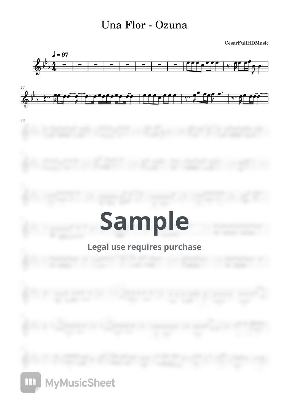 Ozuna - Una Flor 악보