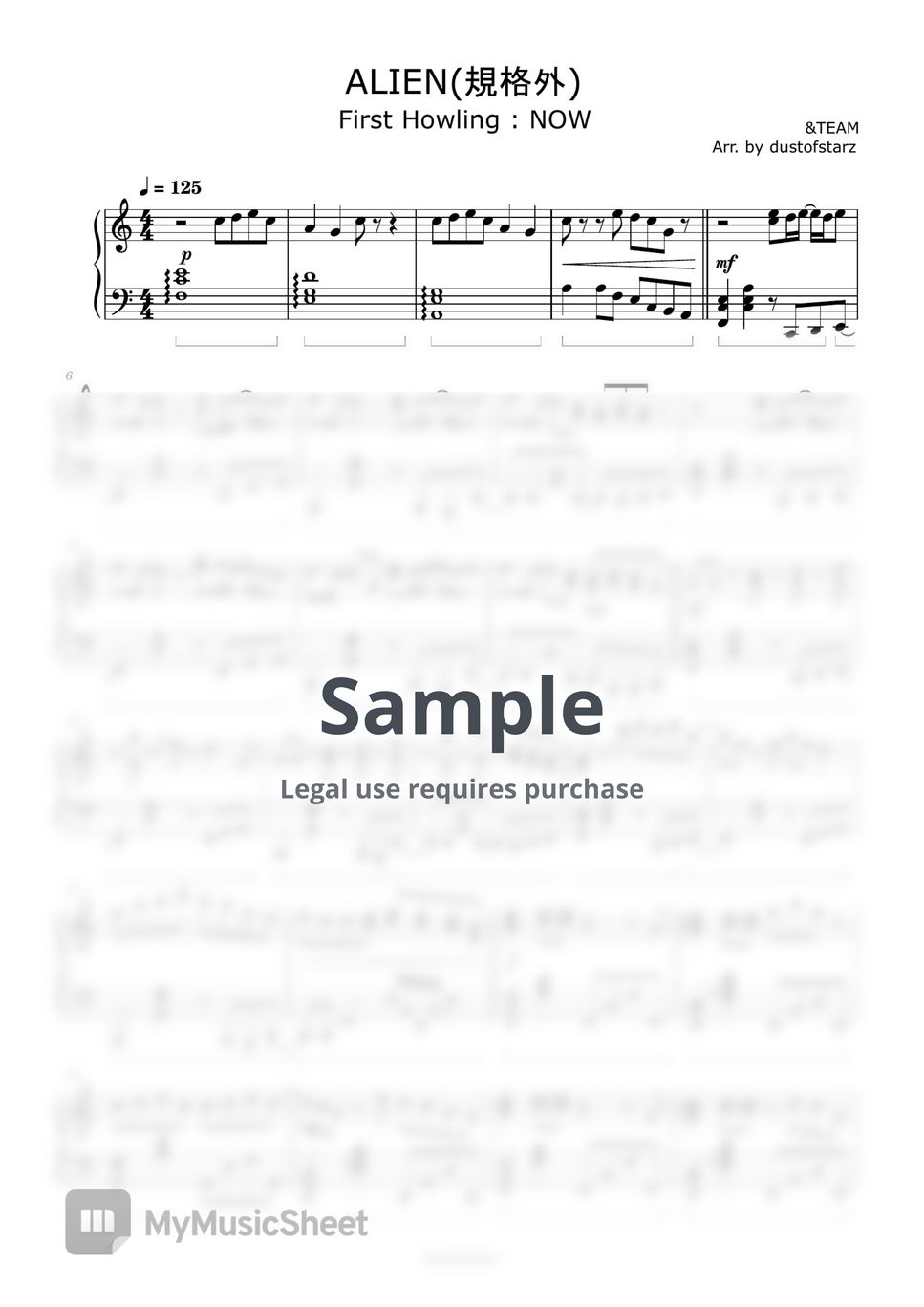 &TEAM - ALIEN Sheet Music by dustofstarz