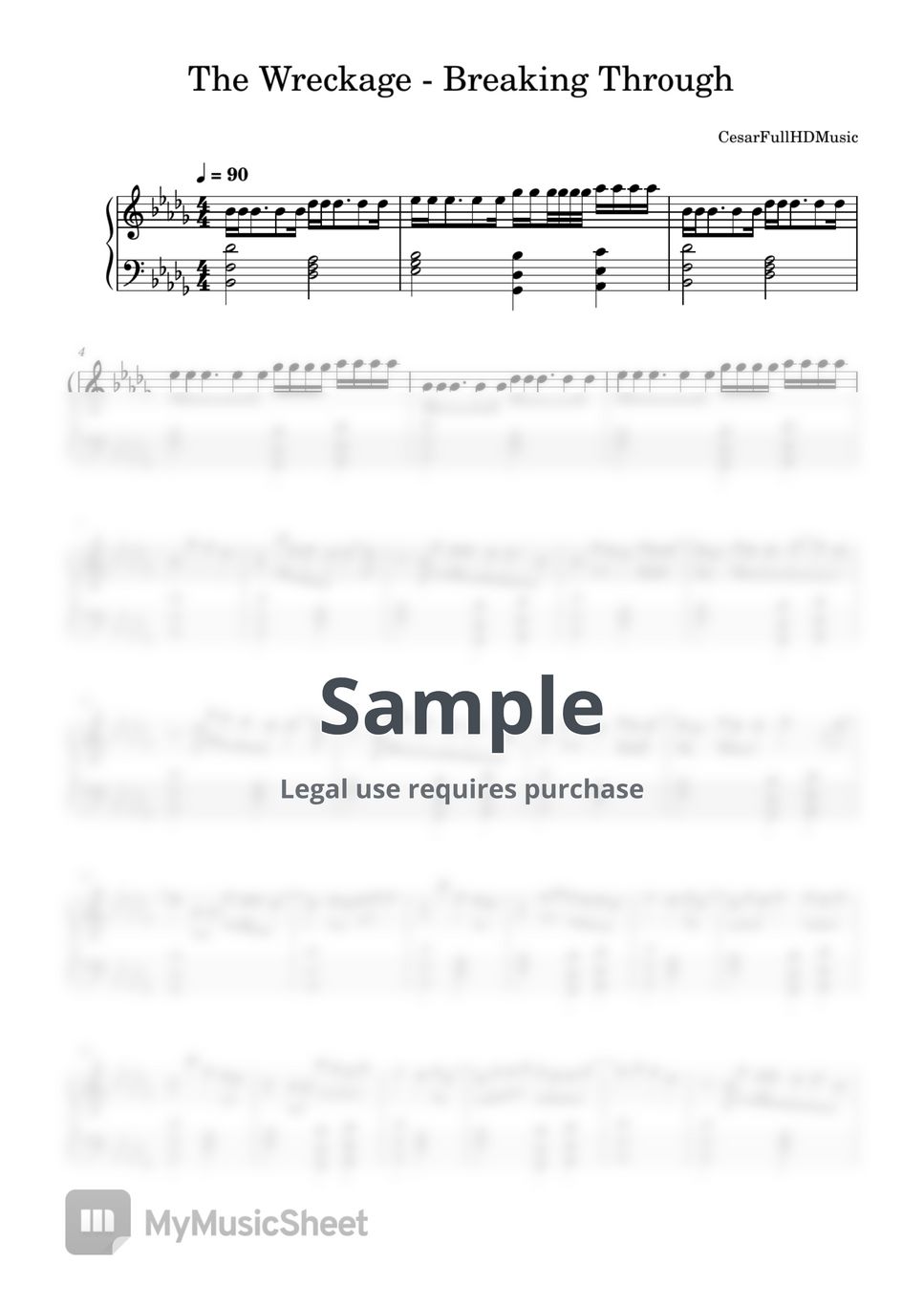 The Wreckage - Breaking Through Sheet Music