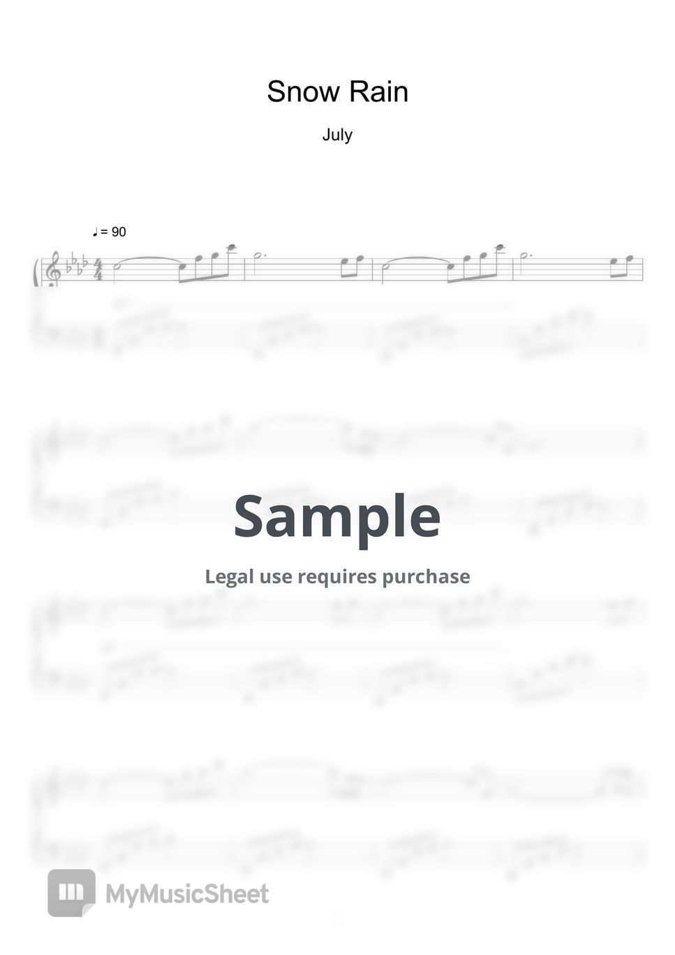 줄라이 (July) - Snow Rain (Sheet Music, MIDI,) Sheets by sayu