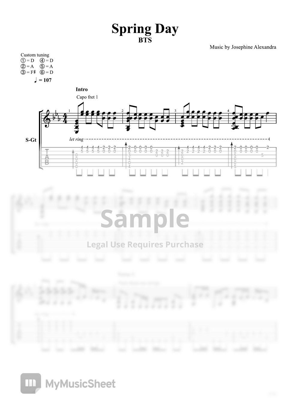 BTS - Spring Day 악보