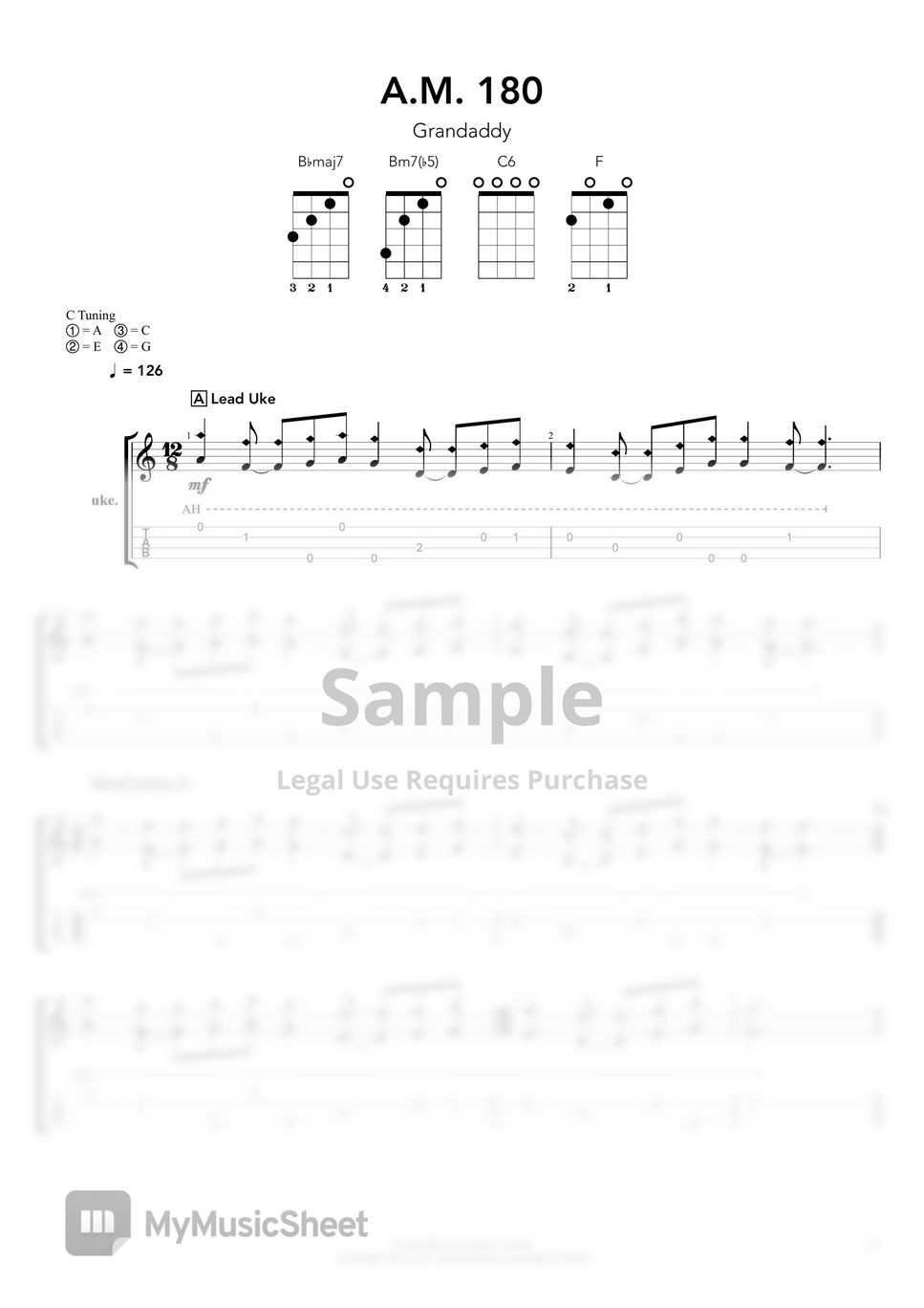 Grandaddy - A.M 180 Tab + 1staff by 4stringboy