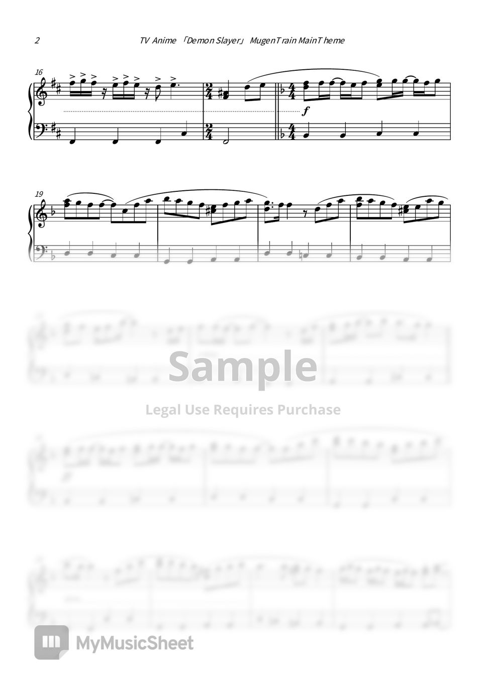 Demon Slayer - Akeboshi (明け星) (Easy Piano) Sheet by Yu_OBC wind