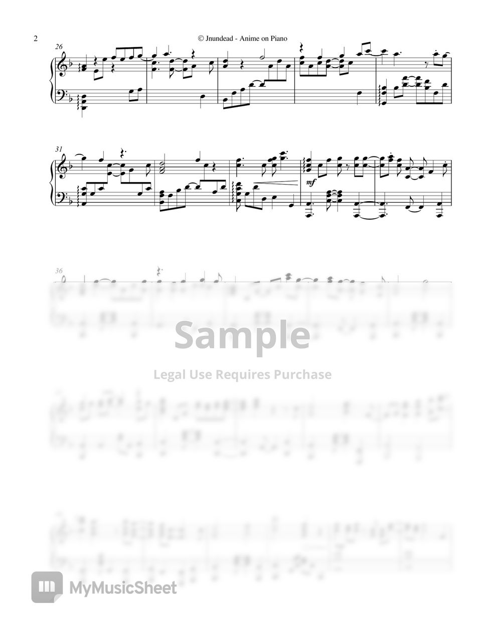 Marie - Clover Day's (Full ver.) Notenblatt by Jnundead