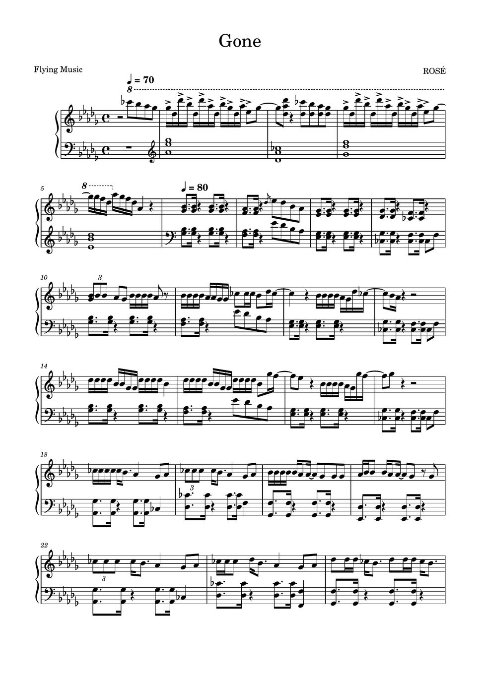 ROSÉ - Gone Partitura by Flying Music