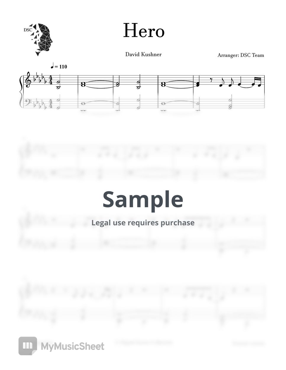 David Kushner - Hero Sheet Music by Digital Scores Collection