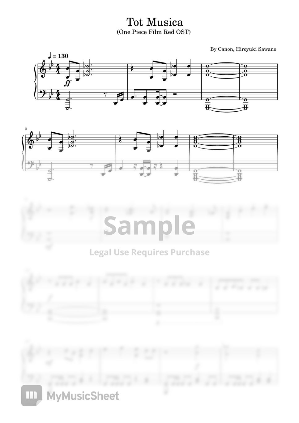 Canon, Hiroyuki Sawano - Tot Musica (《航海王：红发歌姬》插曲-(One Piece Film Red ...