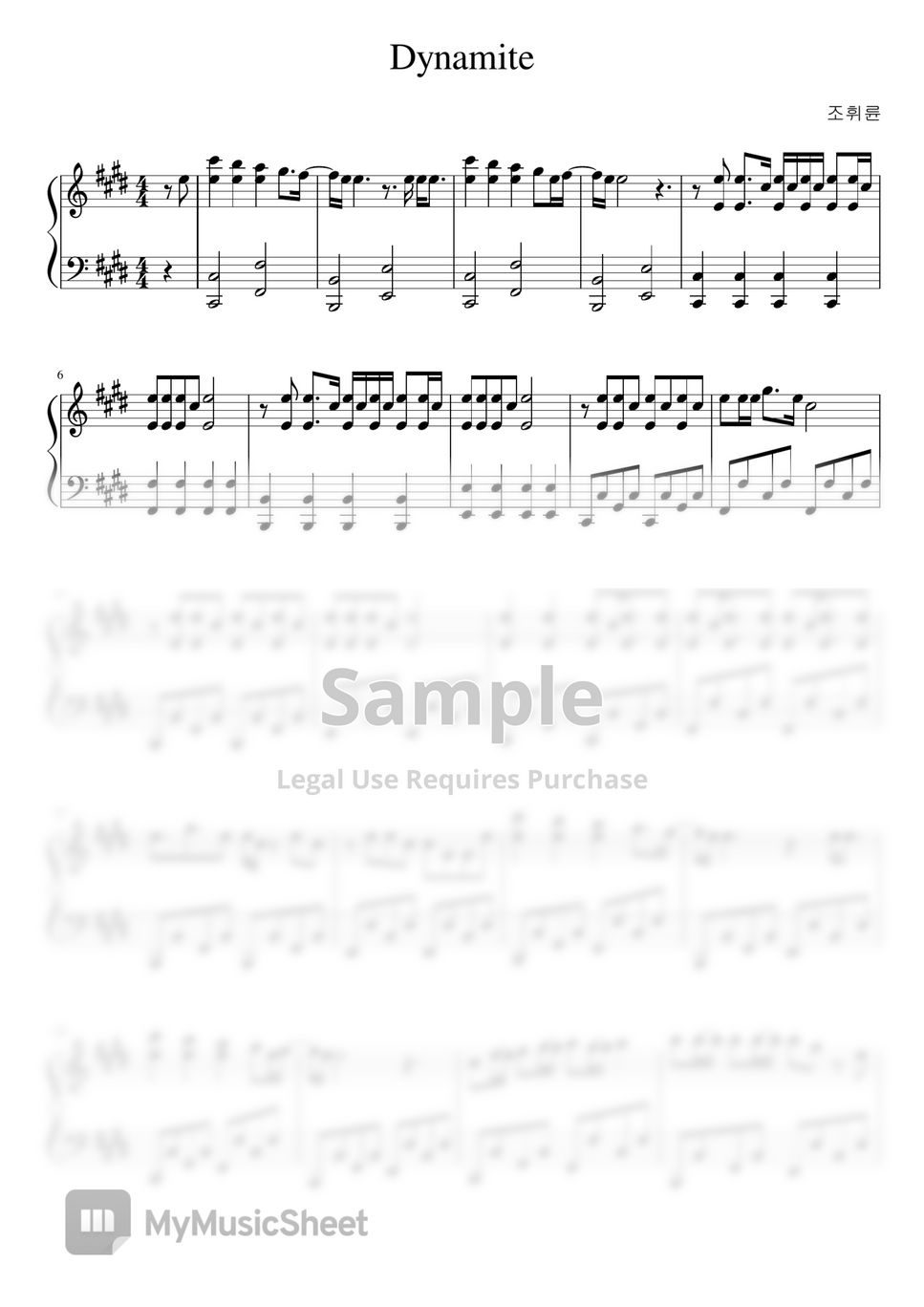 BTS - Dynamite Sheets by chr music