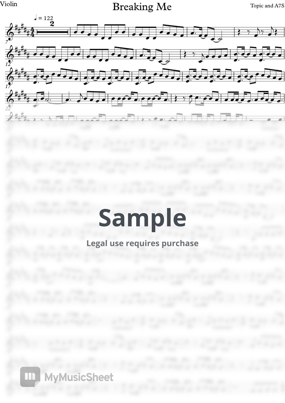 Topic feat. A7S - Breaking Me (Backing track included) Sheets by Elly ...