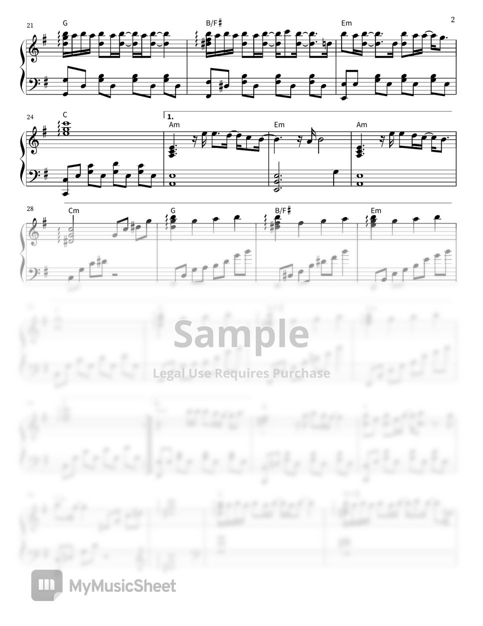 JIN BTS - Yours (Jirisan 지리산 OST) - EASIER VERSION Sheet Music by Gita Nofieka Dwijayati