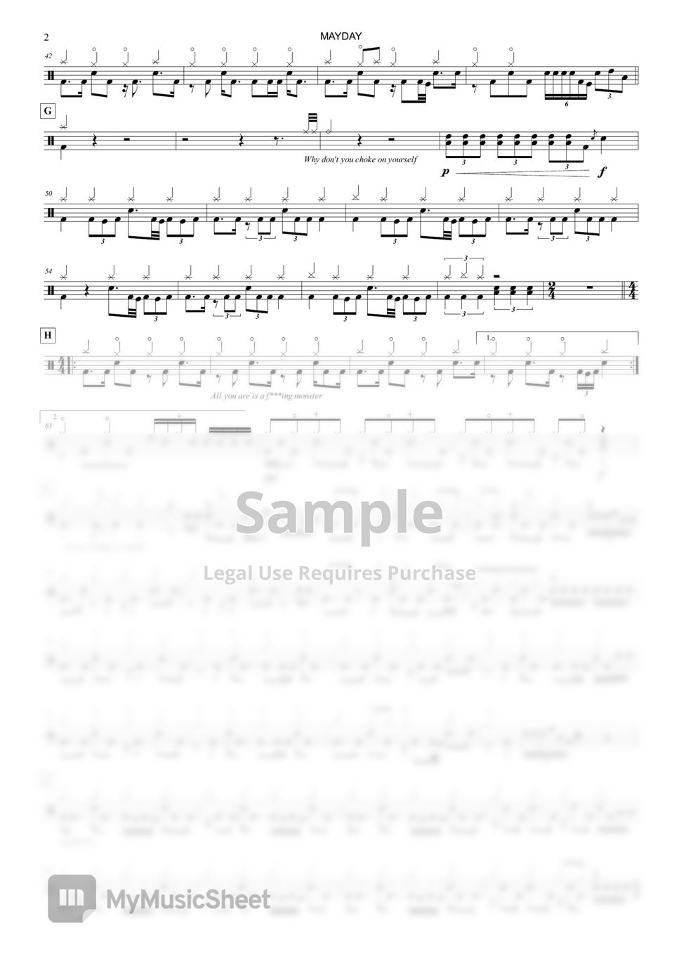 Coldrain - MAYDAY (Fire Force OP2) Sheet Music by Raymond Goh