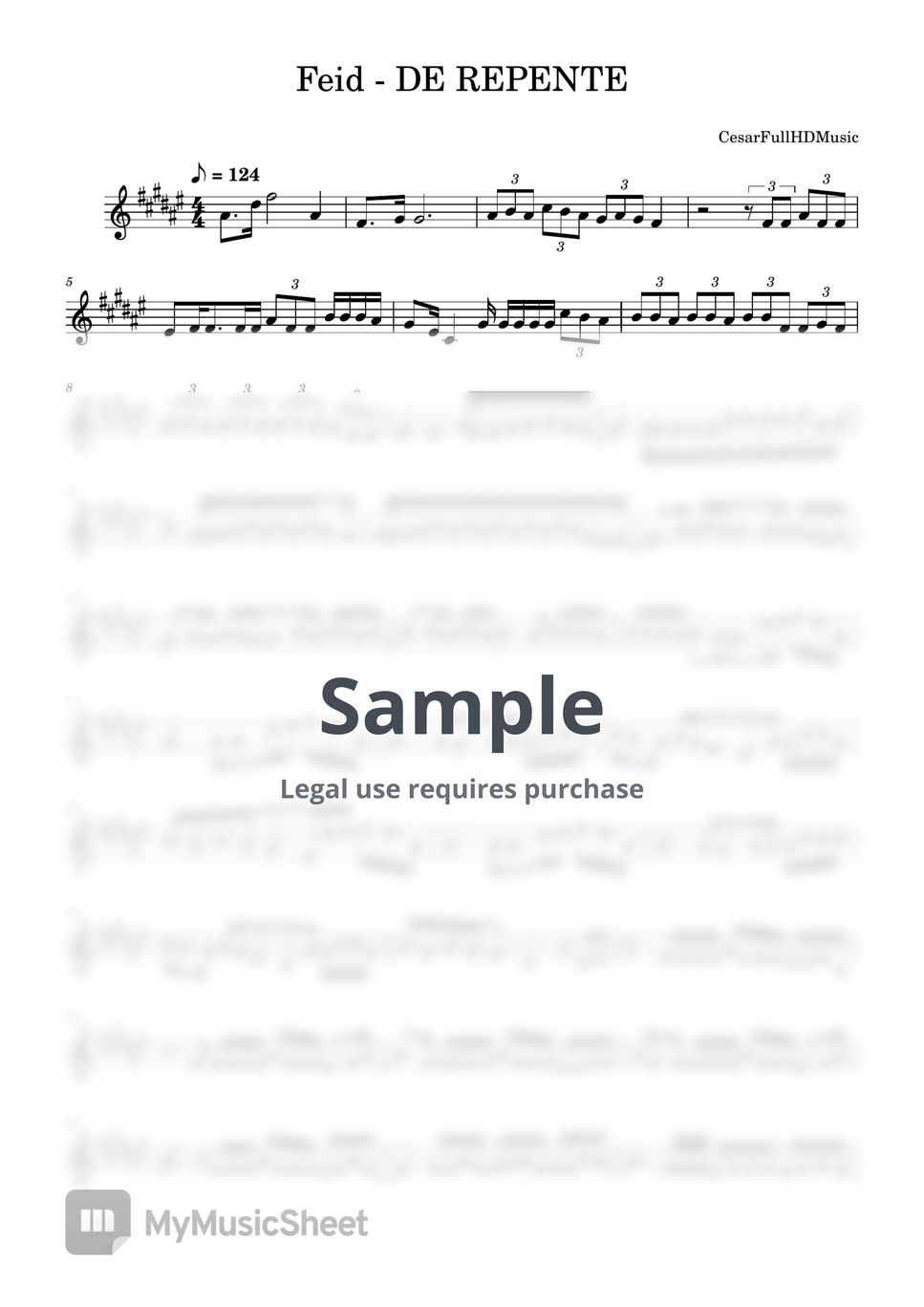 Feid - DE REPENTE Sheets