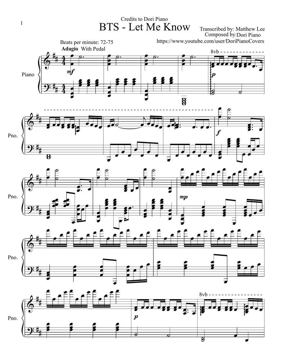 BTS - Let Me Know Sheet