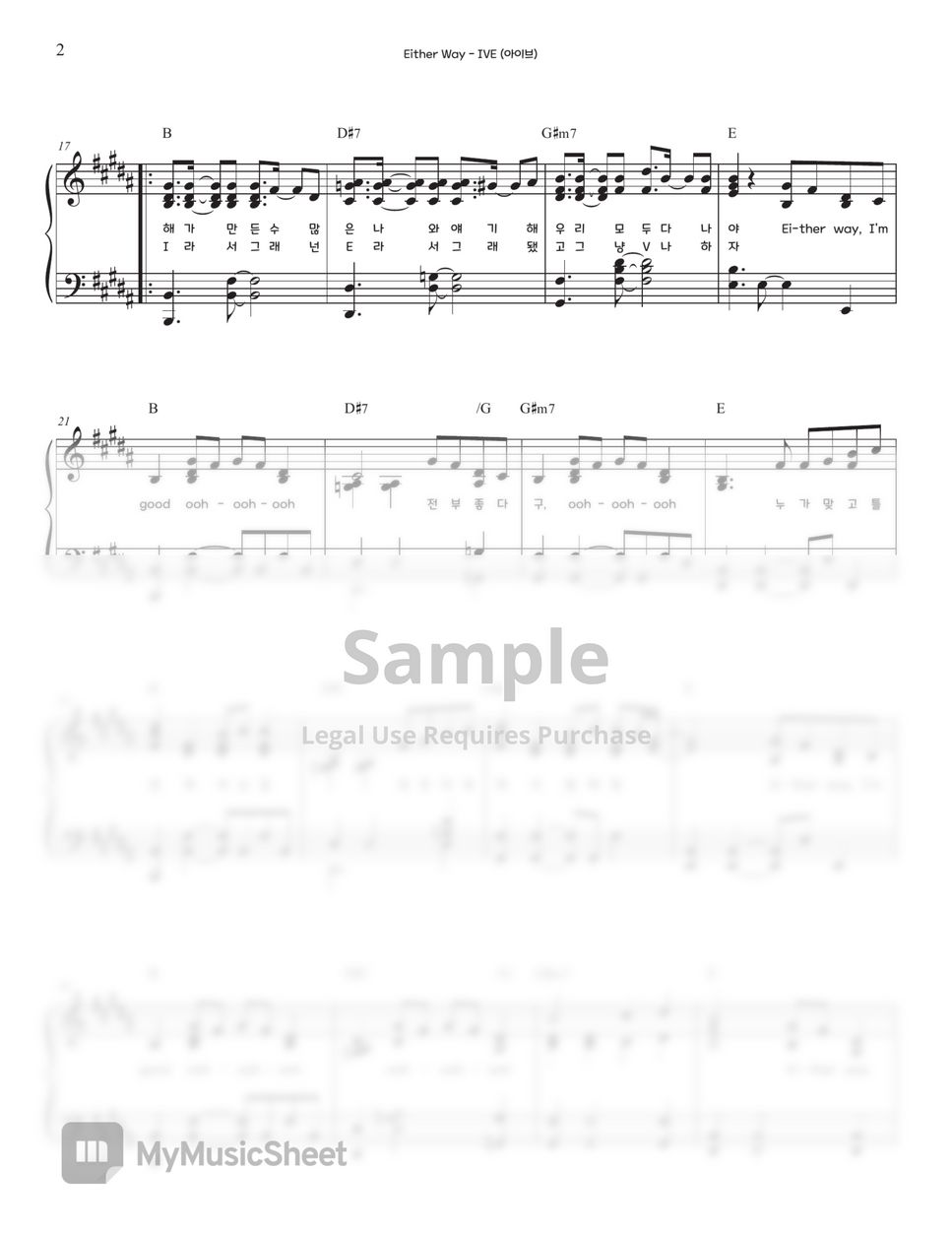 IVE (아이브) - Either Way (B key, C key) Sheets by Jinnie J