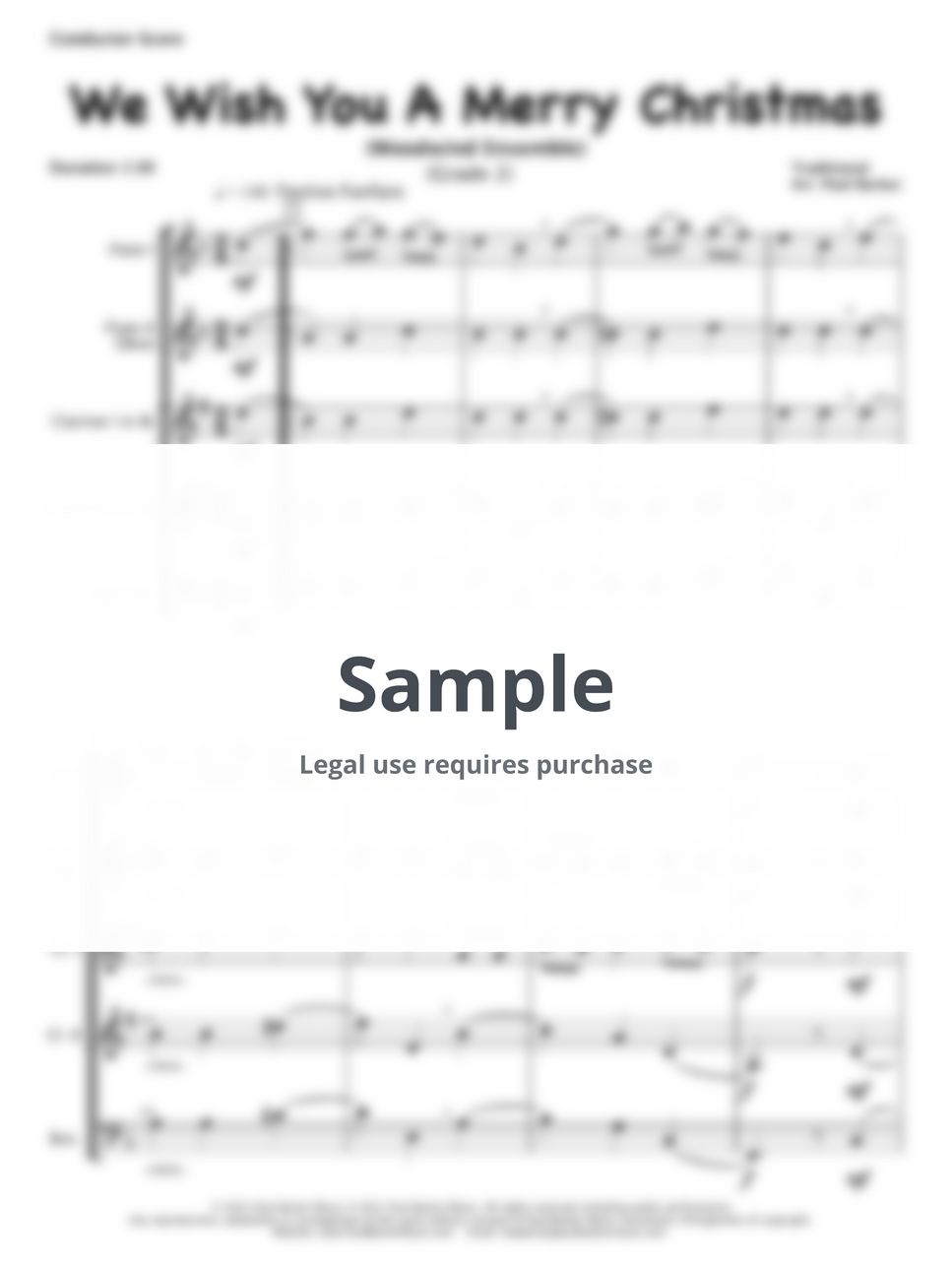 Traditional - We Wish You A Merry Christmas [Woodwind Ensemble] (Score ...