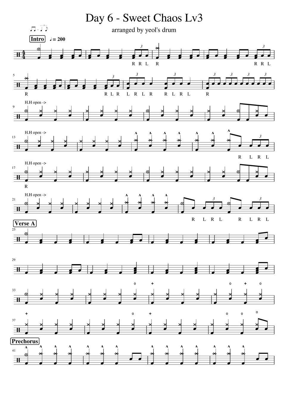 day 6 - Sweet chaos (Lv3) แผ่น by yeol's drum
